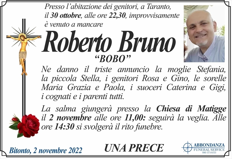 ROBERTO BRUNO | Bitonto | necrologi web