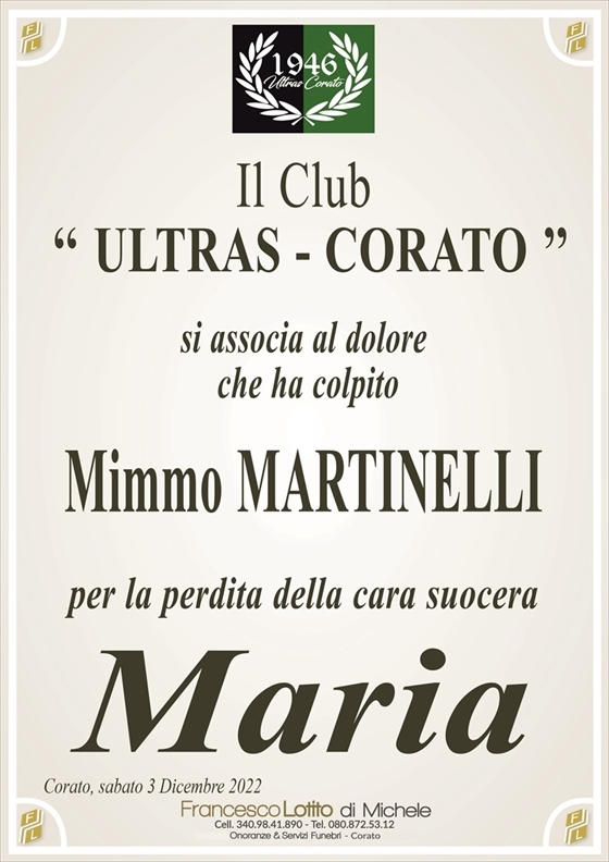Maria PATRUNO ved. GRILLI | Corato | necrologi web