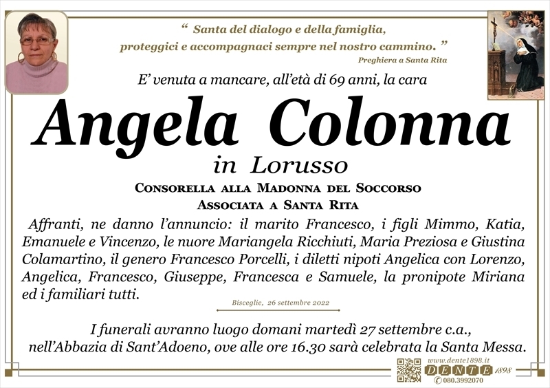 ANGELA COLONNA | Bisceglie | necrologi web